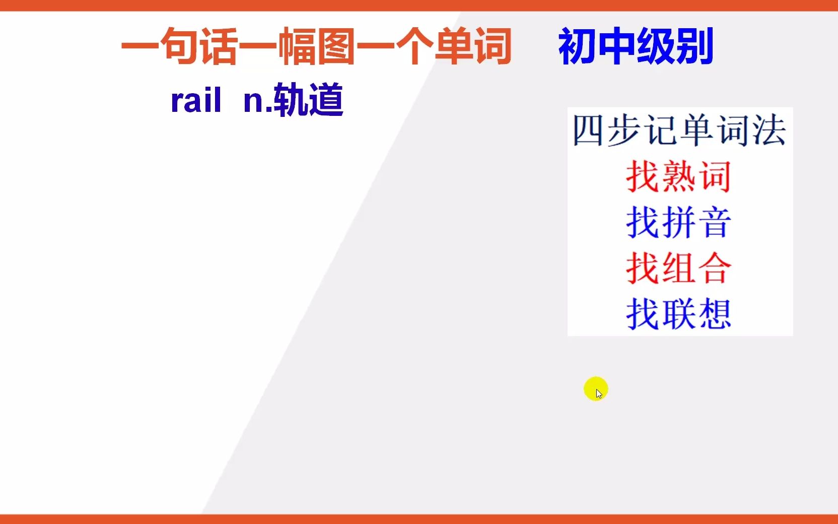 【初中英语单词】15秒巧记单词rail轨道