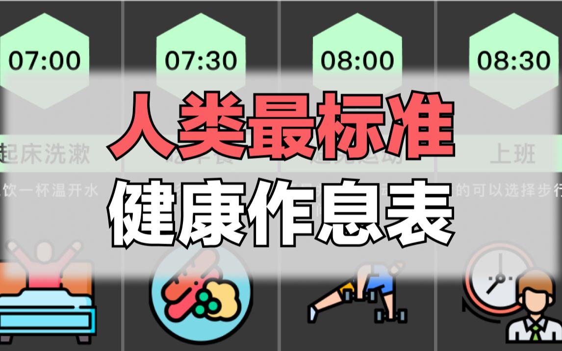 人类最标准的健康作息表,你能做到吗?