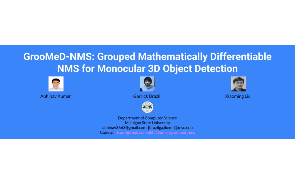CVPR2021年的单目3D目标检测,改进了NMS模块