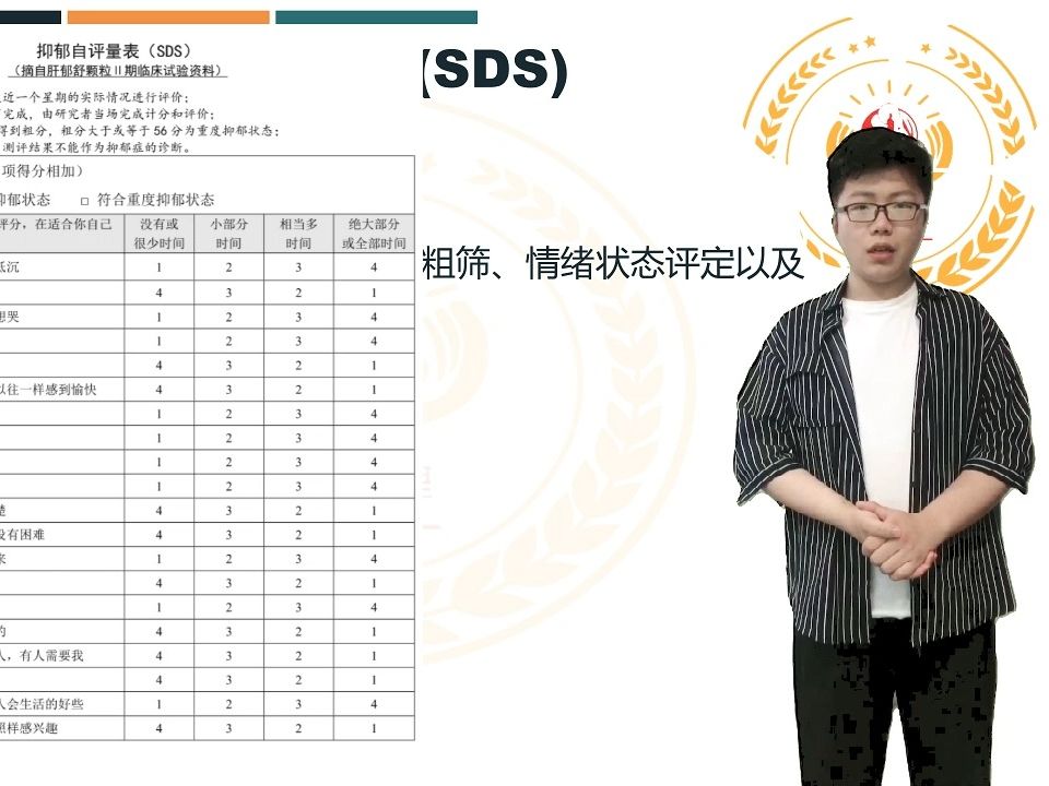 2024年中科院心理咨询师-实操技能-3.2第二单元:抑郁自评量表(SDS)