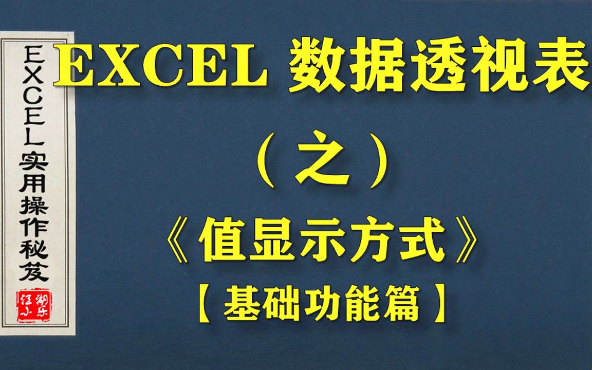 什么是EXCEL数据透视表中的“值显示方式”?保姆级教程送给你!