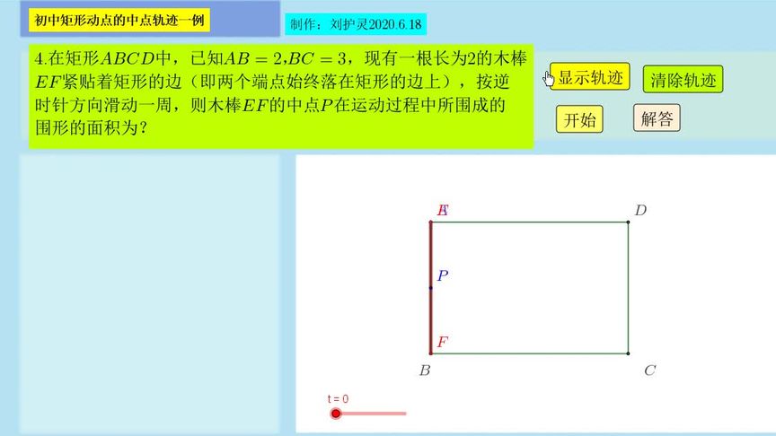 geogebra和数学深度融合:初中矩形中点的轨迹一例