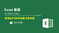 Excel教程:DATEDIF函数计算年龄,一个隐藏的小技巧!