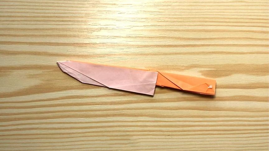 简单好玩的折纸小刀,一张纸不剪不粘就能搞定!