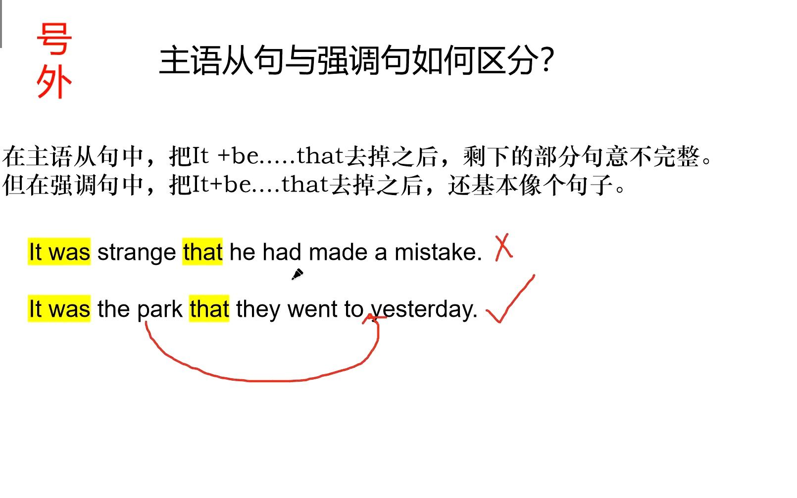 主语从句(引导词使用)&如何区分强调句和主语从句