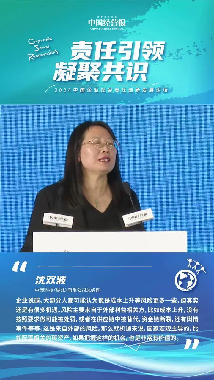 沈双波中碳科技(湖北)有限公司总经理企业说碳,大部分人都可能认为...