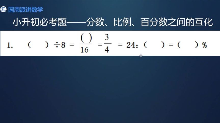 小升初必考题,分数、百分数、比例之间的互化,