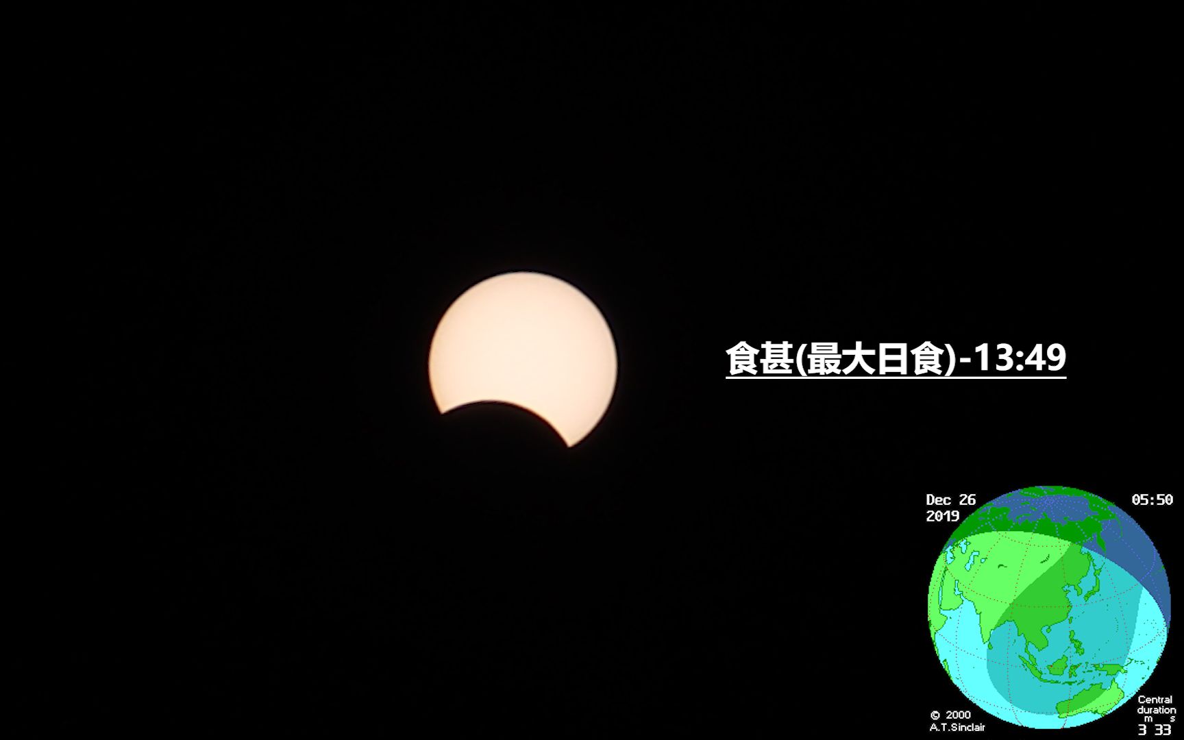 【延时摄影】两分钟看完2019年12月26日日偏食