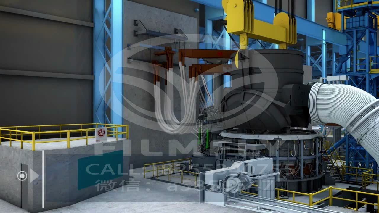 炼钢厂生产钢材动画