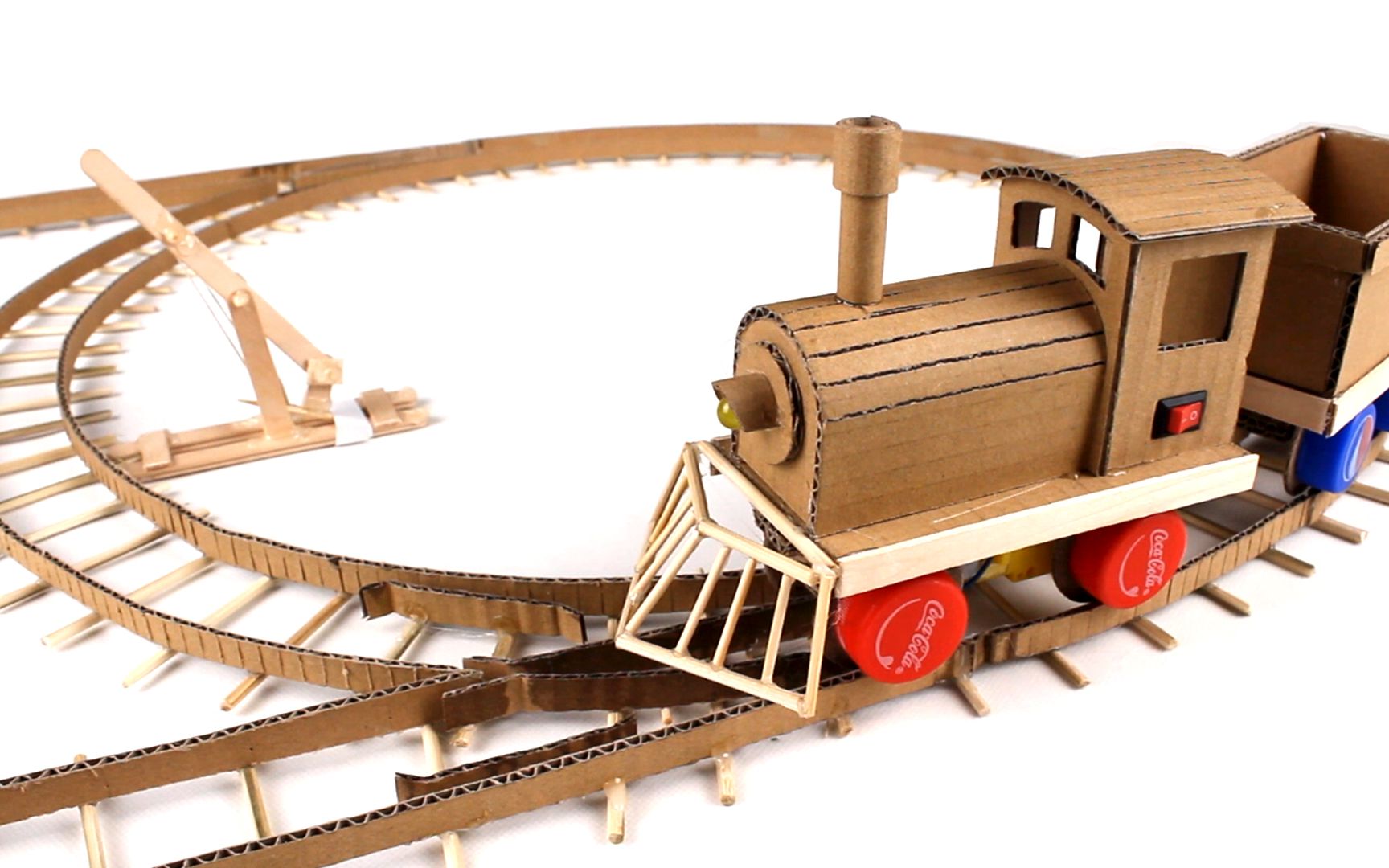 【手工制作】有趣的小火车,可以变轨道!道岔原理演示