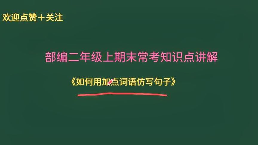 小学低年级常考知识点详细解析!如何用加点词语仿写句子细分析!