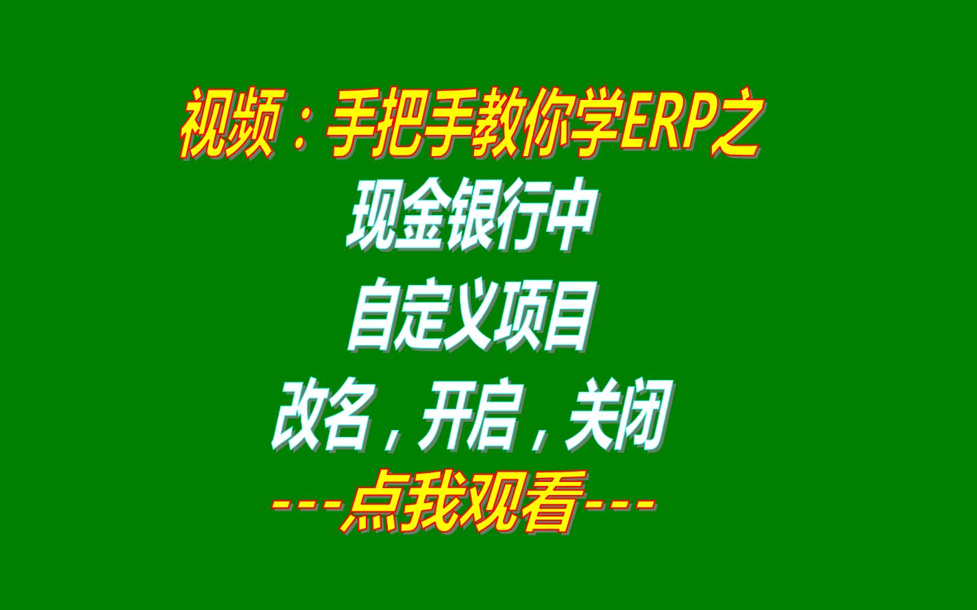 erp中现金银行收入支出等自定义项目开启与关闭以及名称修改