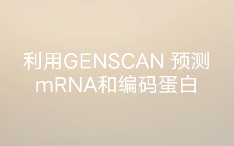利用GENSCAN 预测mRNA和编码蛋白