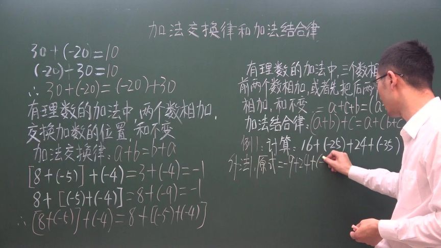 初一上 第1章 第11个视频 加法交换律和加法结合律