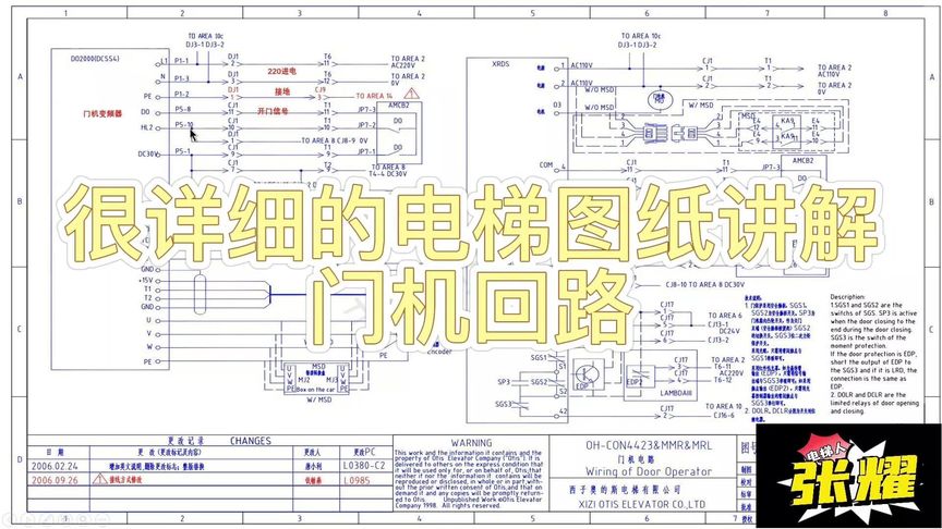 电梯图纸讲解(07集)电梯门机回路,门机变频器