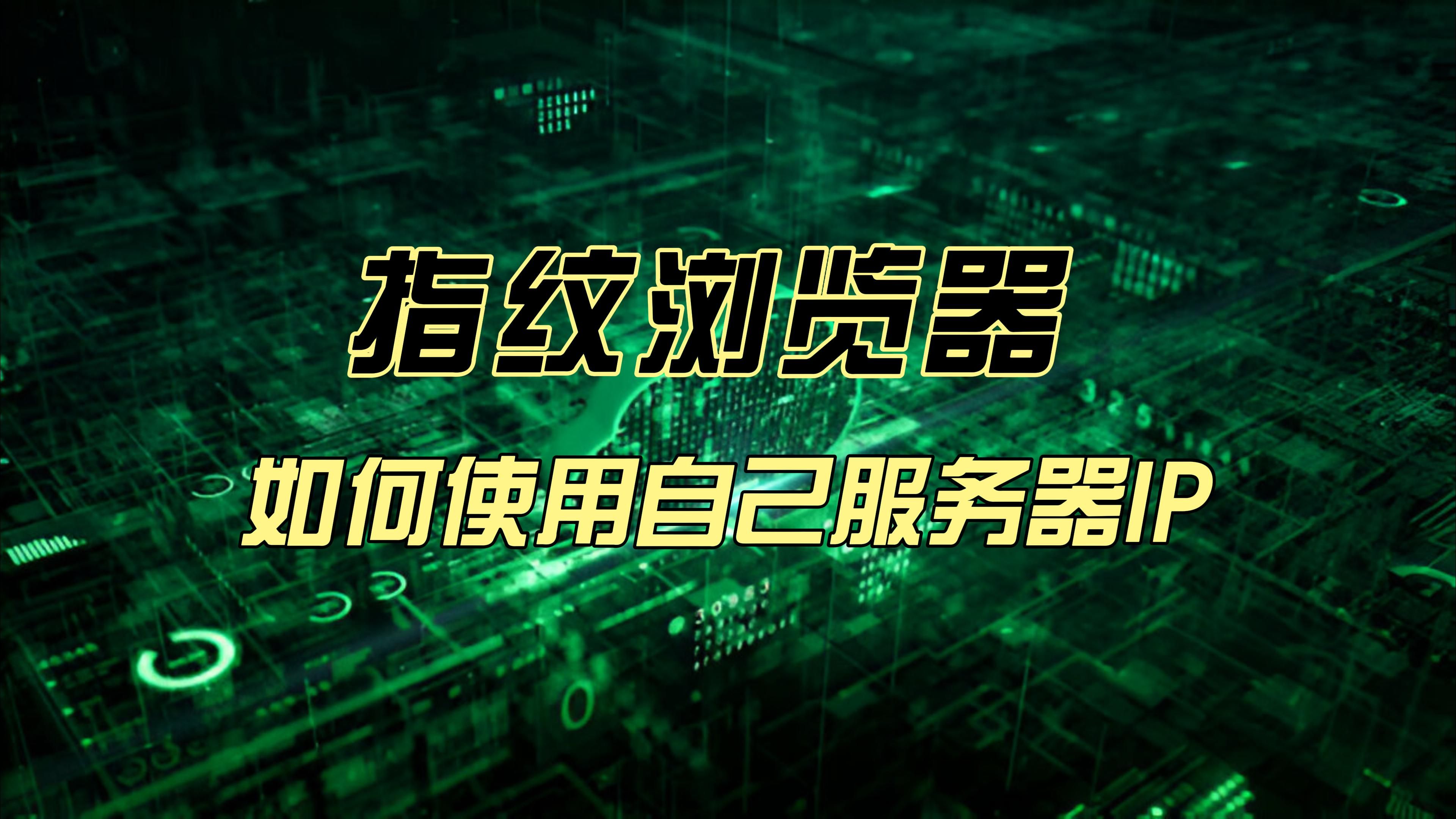 指纹浏览器,如何使用自己服务器IP