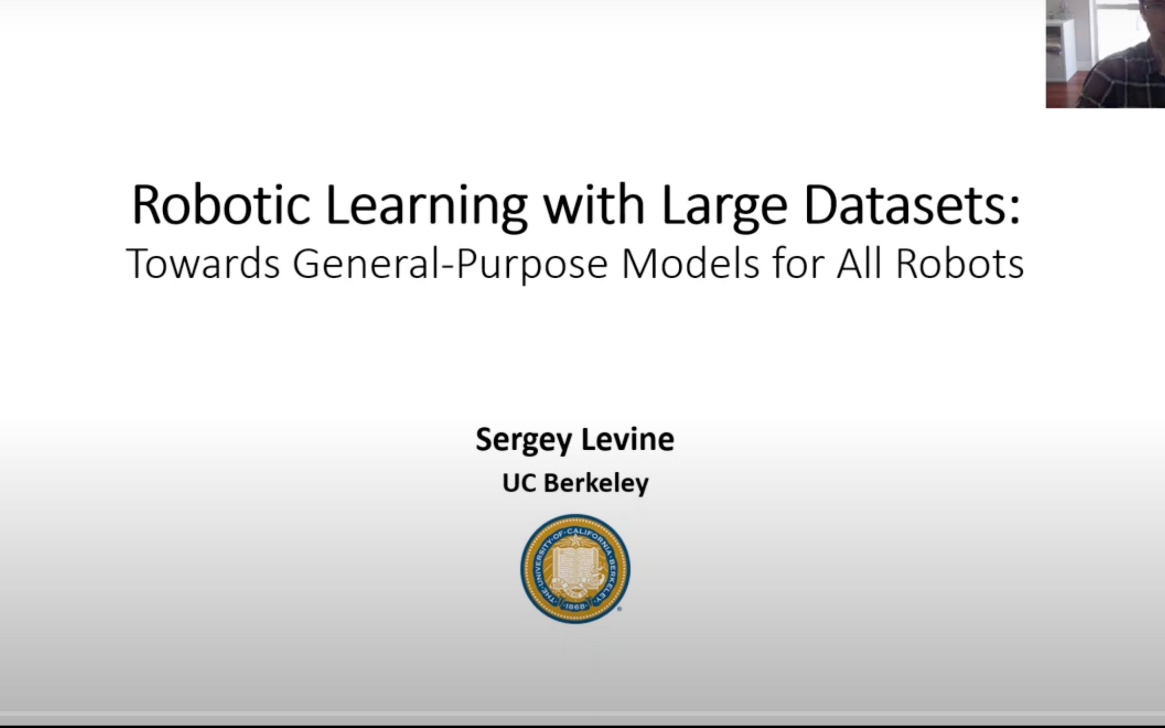 大型数据集的机器人学习:面向所有机器人的通用模型【讲座】Sergey ...