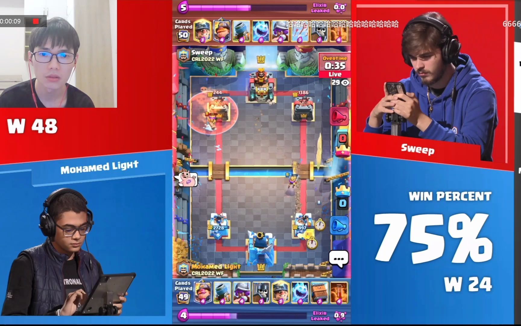 2022皇室战争全球总决赛第二天卡组最相近的一场比赛