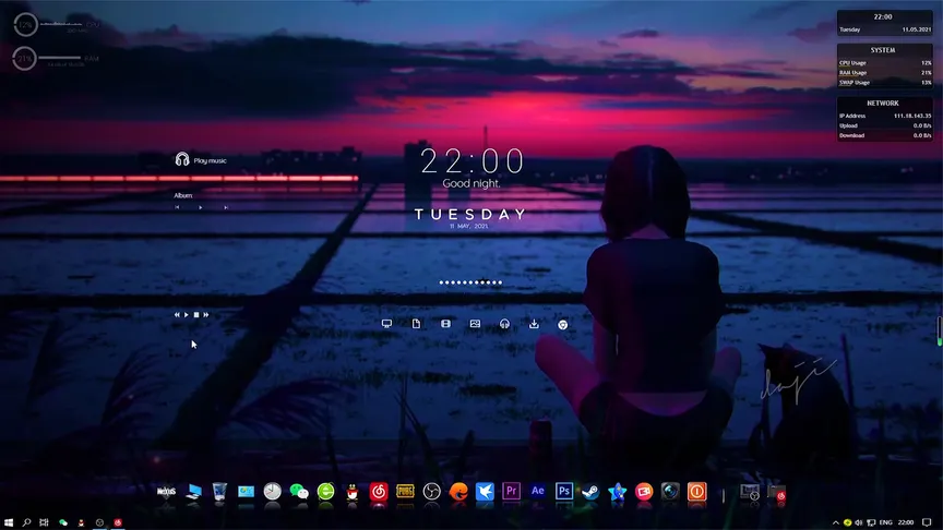 win10桌面雨滴插件关联音乐播放器方法