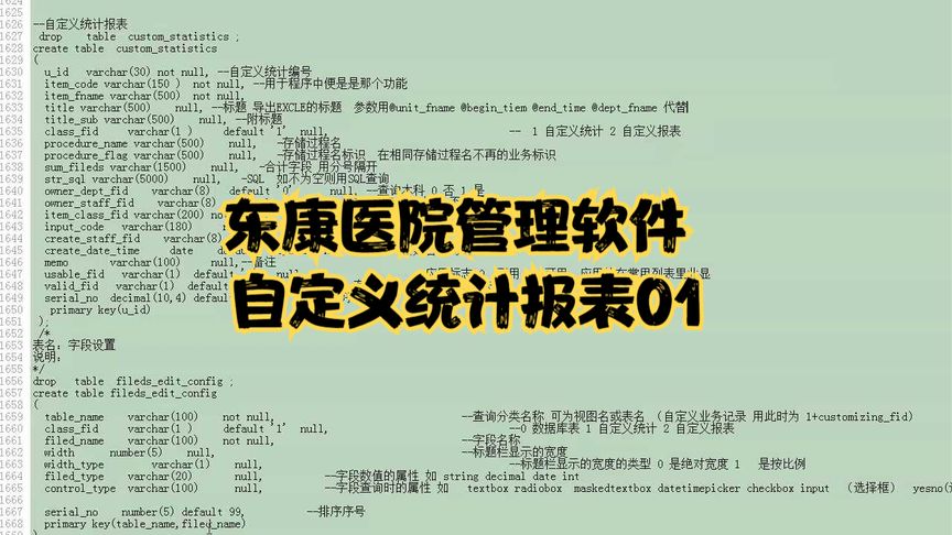 东康医院管理软件 自定义统计报表01
