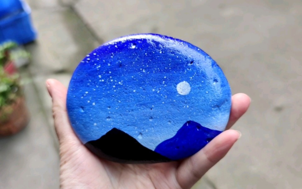 有手就行,一看就会。超级简单的小白石头画入门星空教程