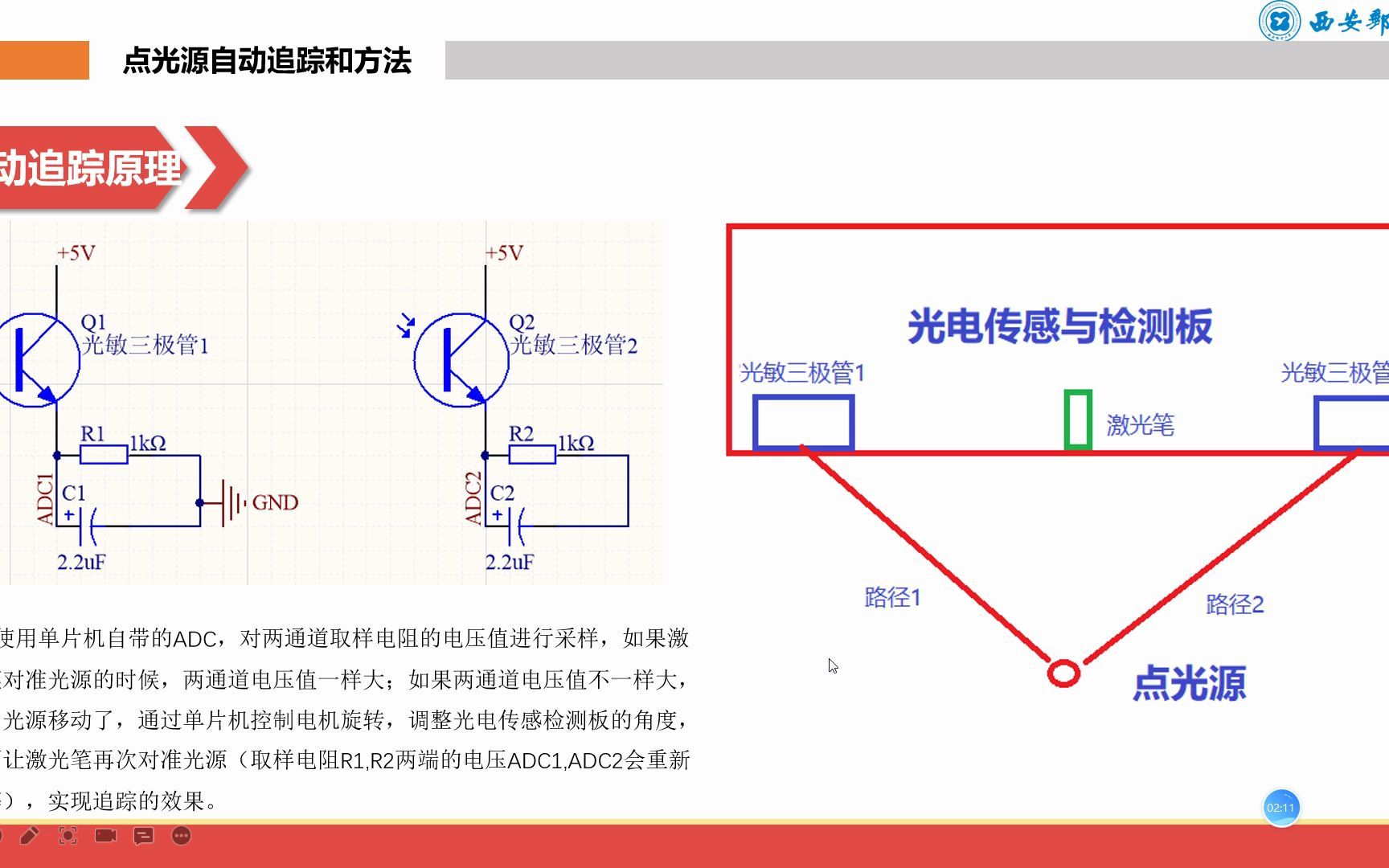 实验五5.1节:光源移动到不同位置时两通道电压差