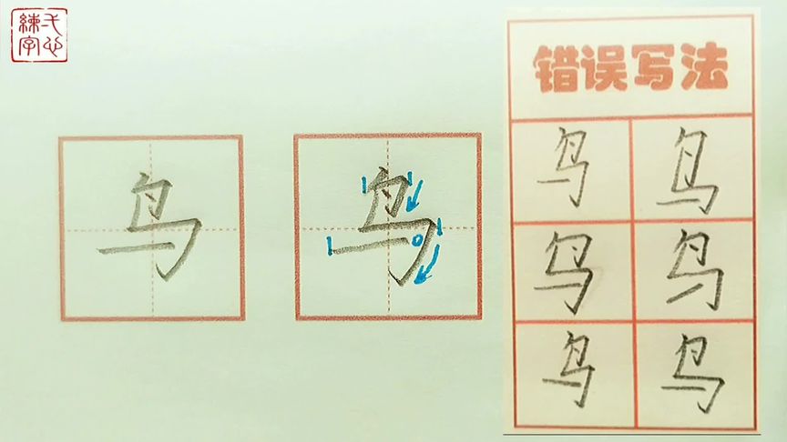 【鸟】字的书写示范及错误分析(一年级生字表同步)