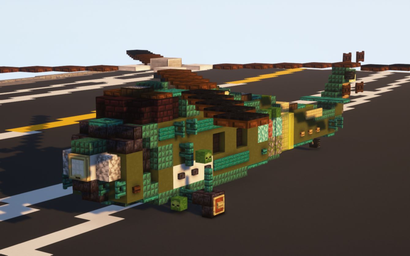 【Minecraft】H-34 "乔克托人" 直升机 建筑教程 (1.5:1)