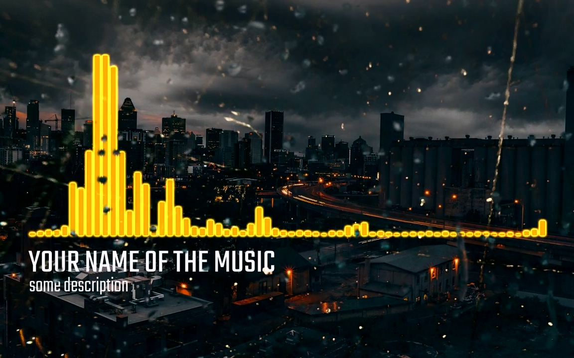 AE模板-音频波形音乐可视化效果的视频模板音频可视化音谱音乐节奏...