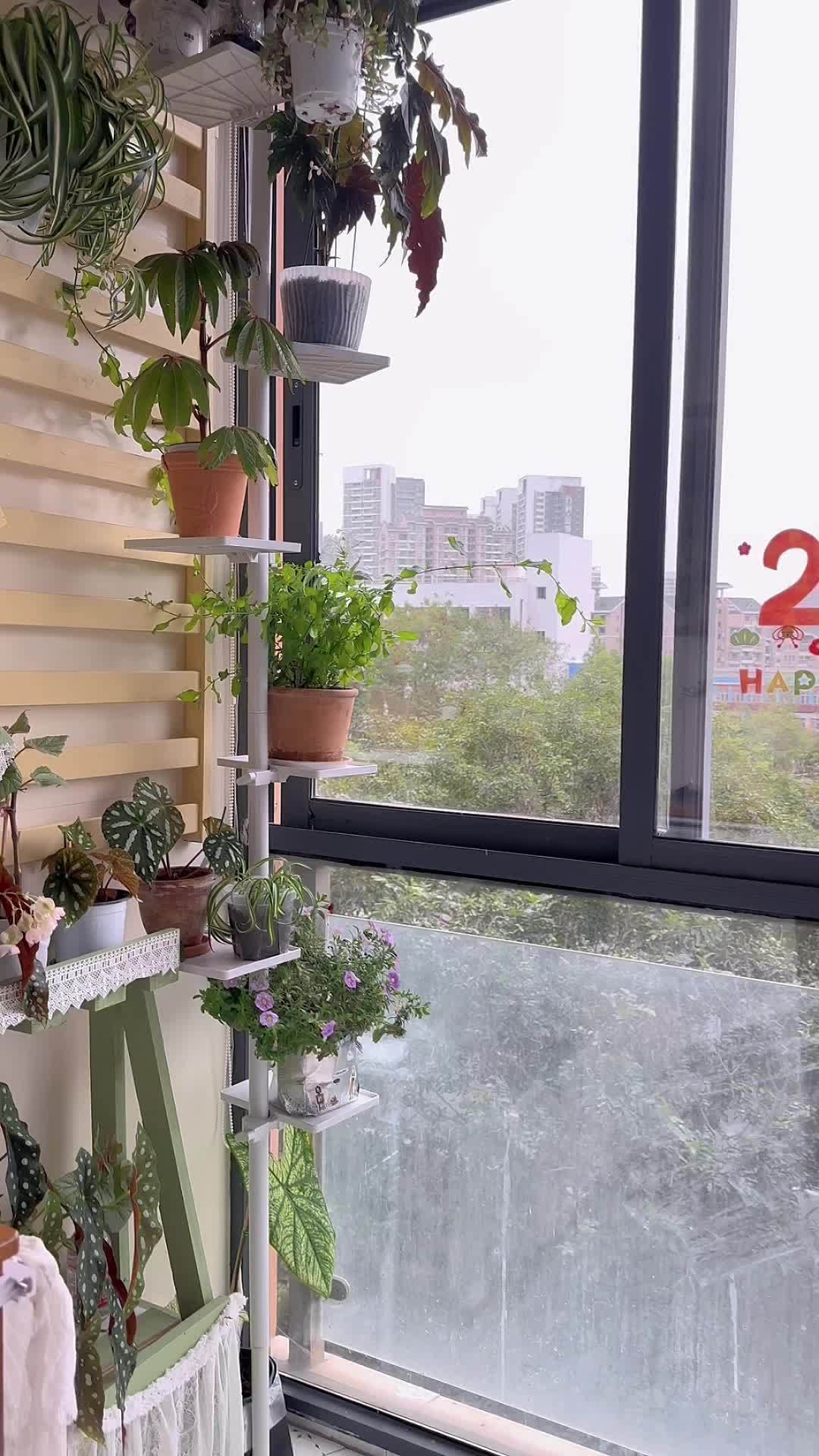 ...省空间!#铝型材diy家具 #猫爬架diy #花架diy #实用省空间 #阳台设计
