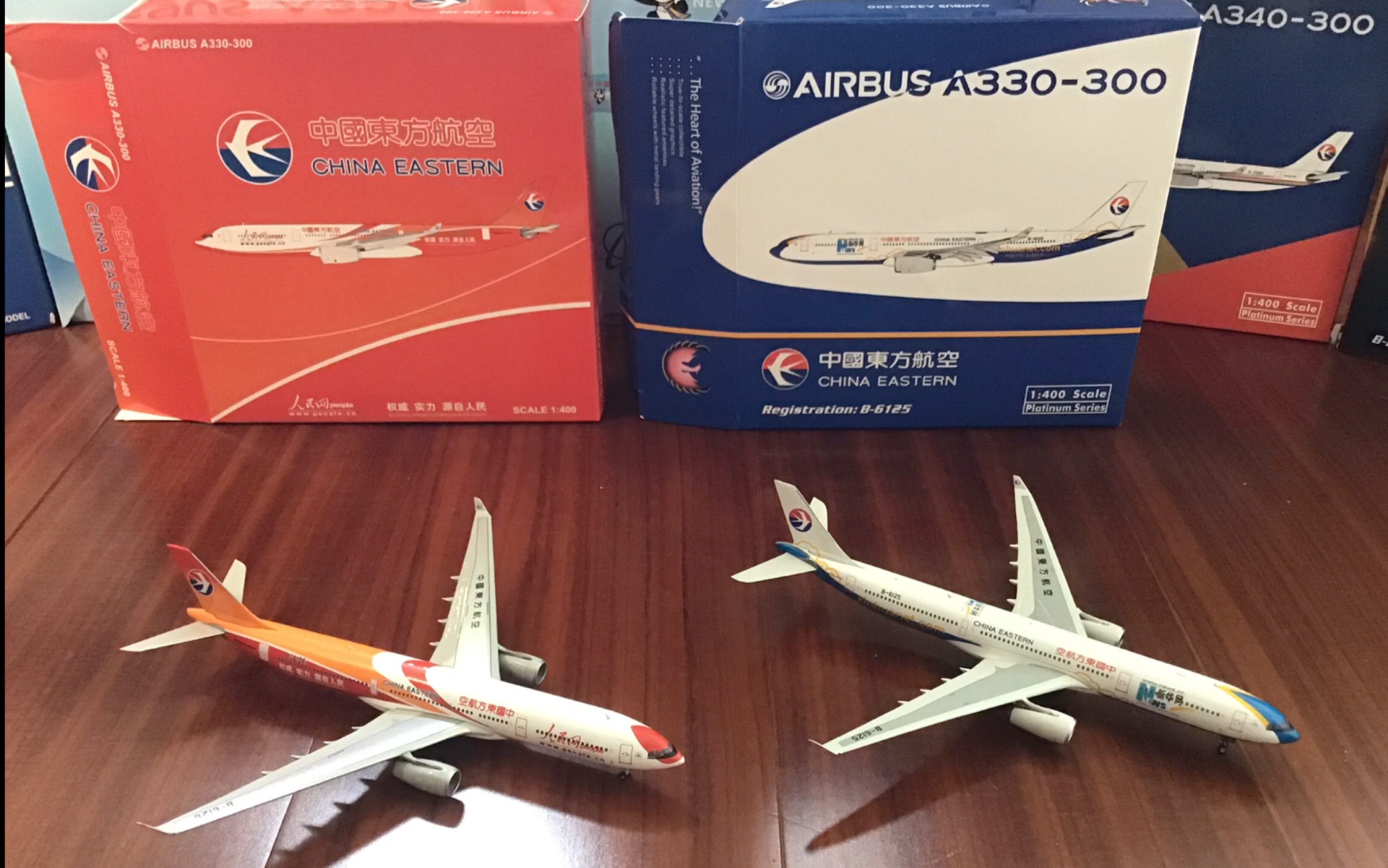 开箱 PH出品1:400 东航A330-300新华网彩绘模型(B-6125)&JC出品1:...