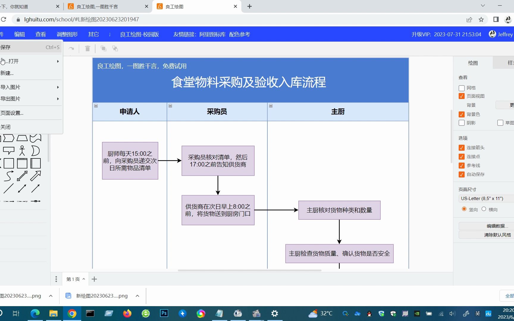 幼儿园食堂物料采购及验收入库流程图