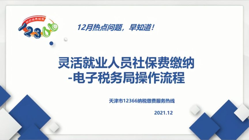 天津市灵活就业人员社保费缴纳-电子税务局操作