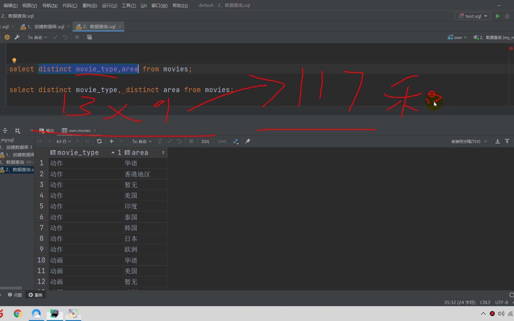 mysql关键字distinct