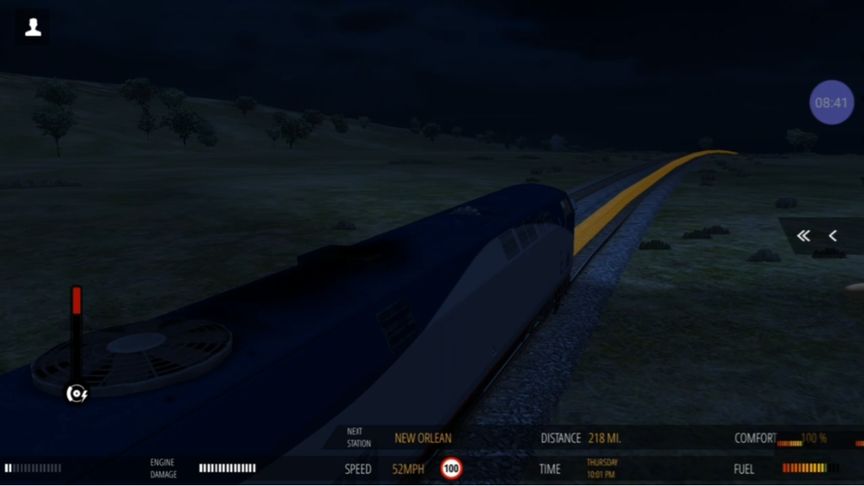 模拟火车2018:继续驾驶蓝灰色的内燃机车牵引8节客车车厢