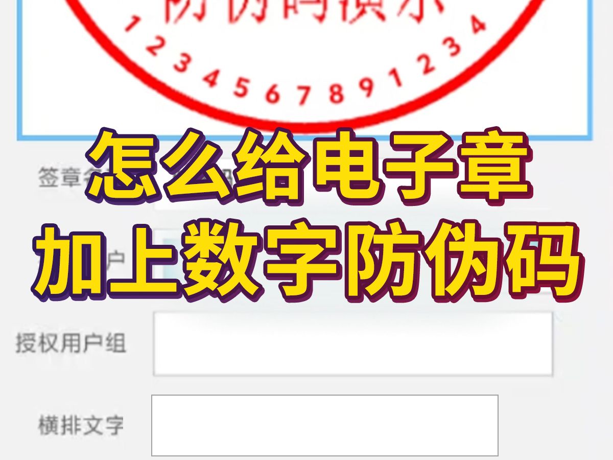 怎么给电子章加上数字防伪码?