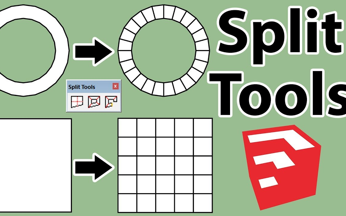实用插件封四面边 Split Tools Sketchup