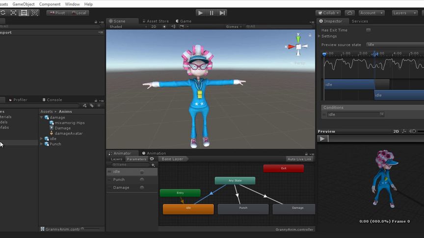 导入角色并在Unity3D中进行设置
