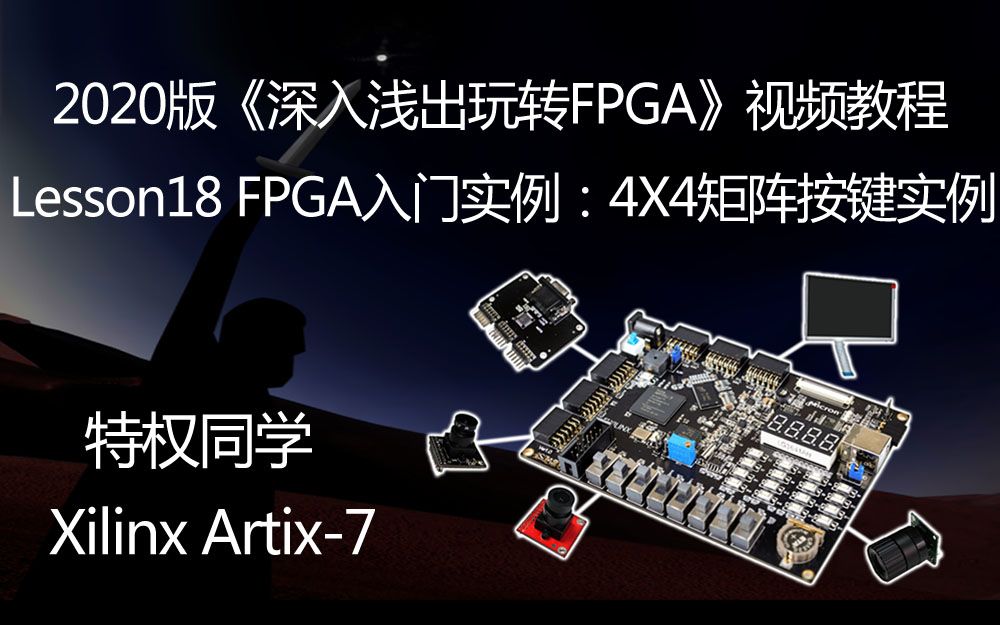 ...出玩转FPGA视频教程》 Lesson18 FPGA入门实例:4X4矩阵按键实例
