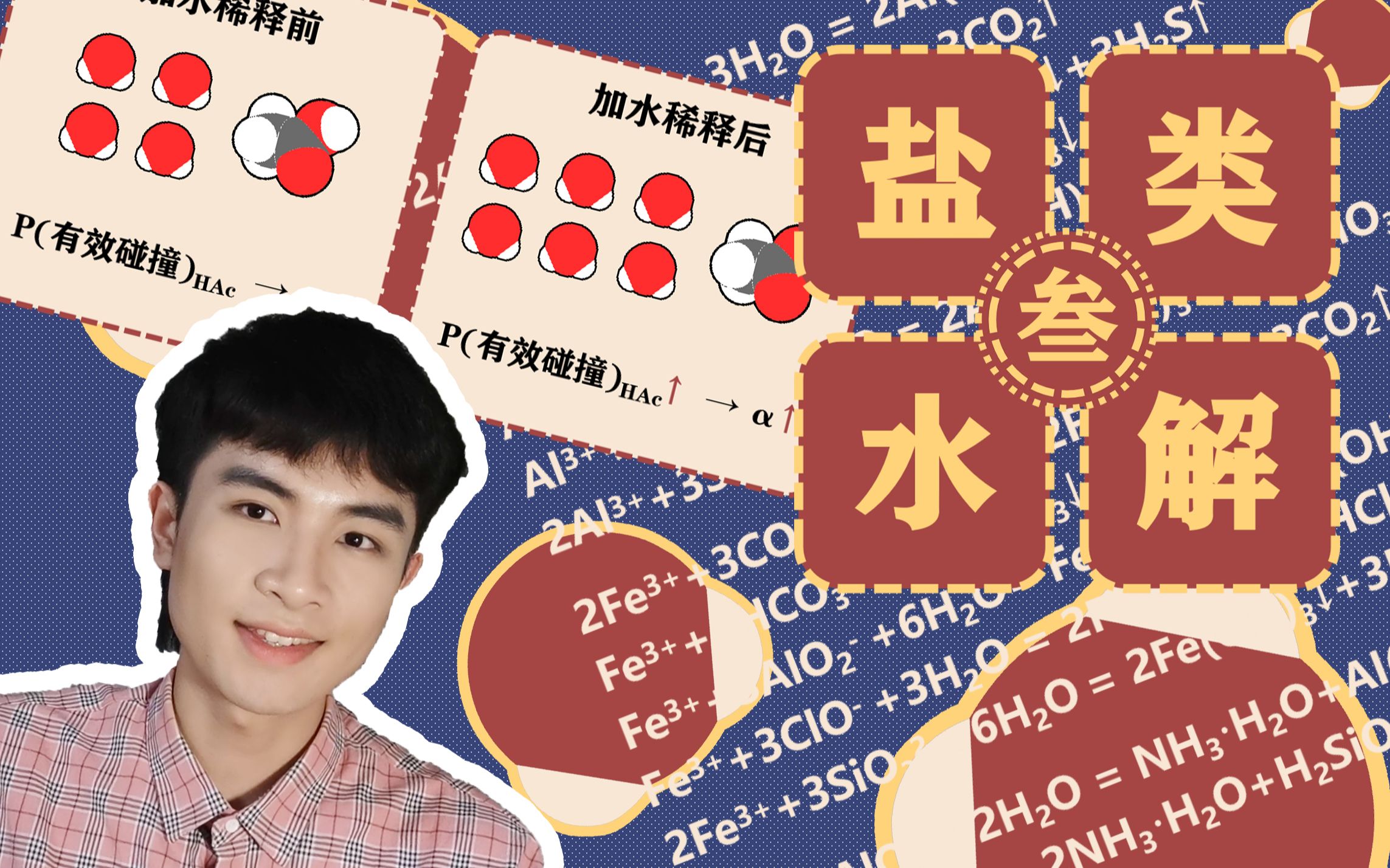 盐类水解-EP3:“越稀释越水解”的微观解释、完全双水解、浓度对...