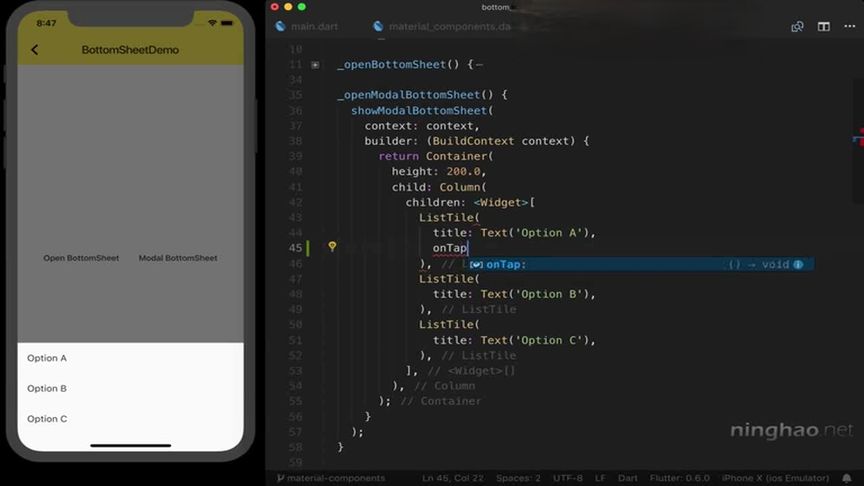 Flutter:第67讲,用对话框式底部滑动窗口的数据