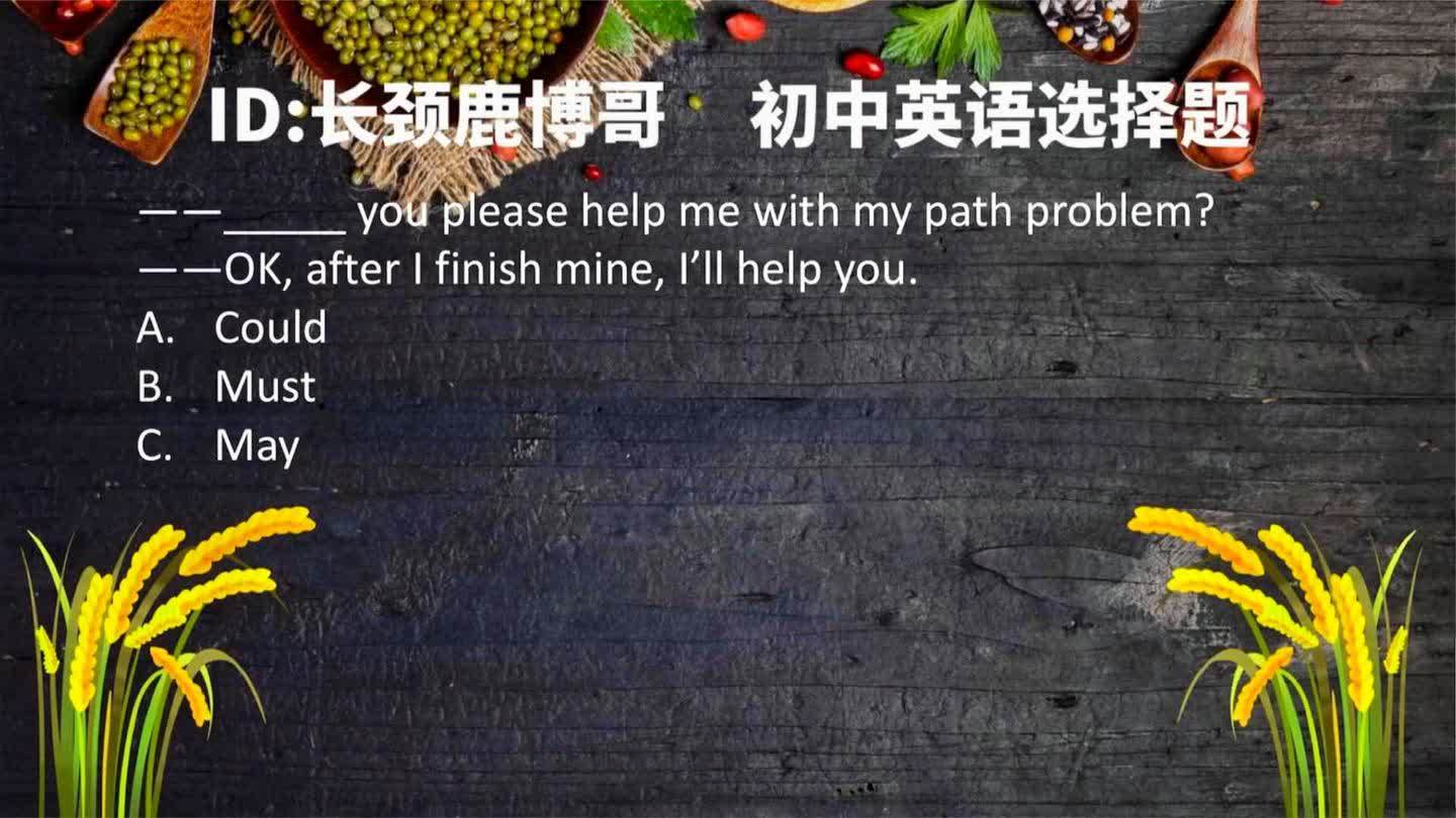 .英语选择题,may与could