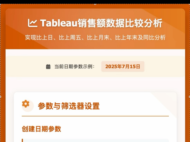 Tableau比较分析实现比上日、比上周五、比上月末、比上年末及同比...
