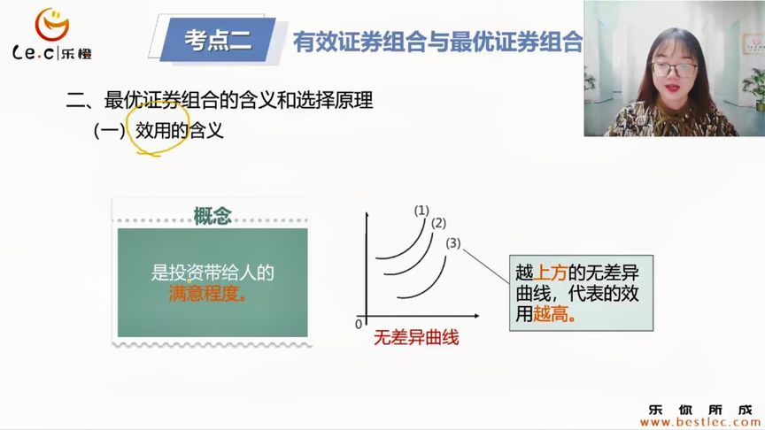 基础理论 ★第四节 证券投资理论 ★有效证券组合与最优证券组合