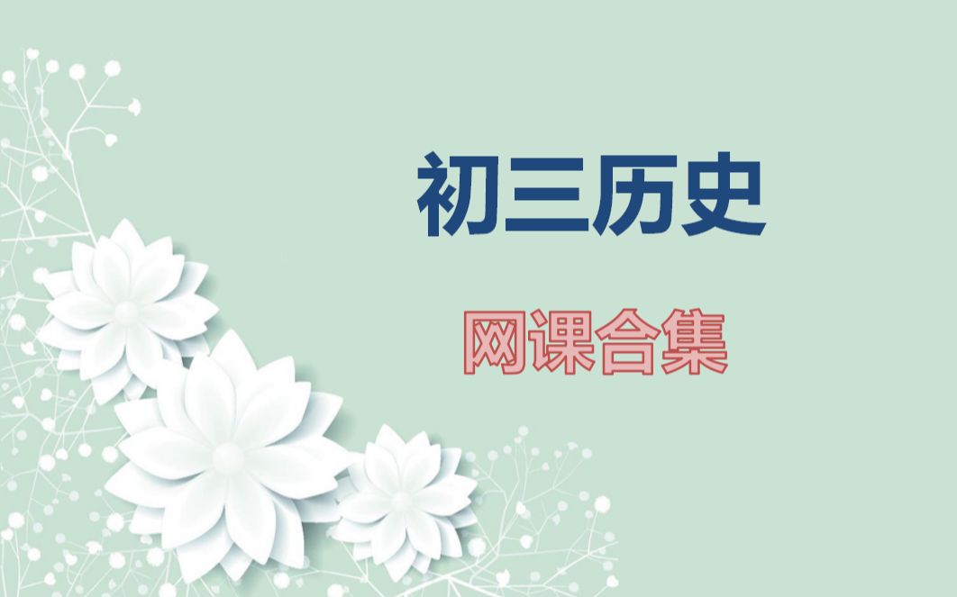 初三历史 网课合集