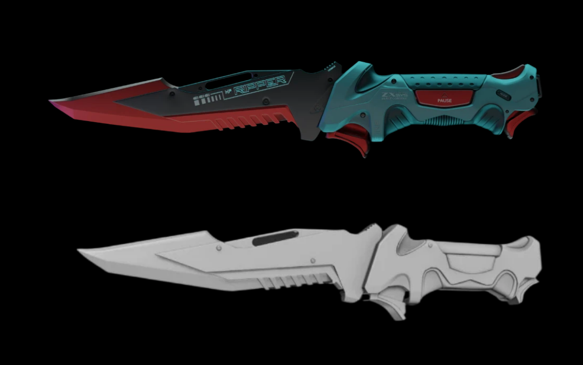 【建模全流程】次世代小案例 3Dmax匕首模型制作+材质渲染!