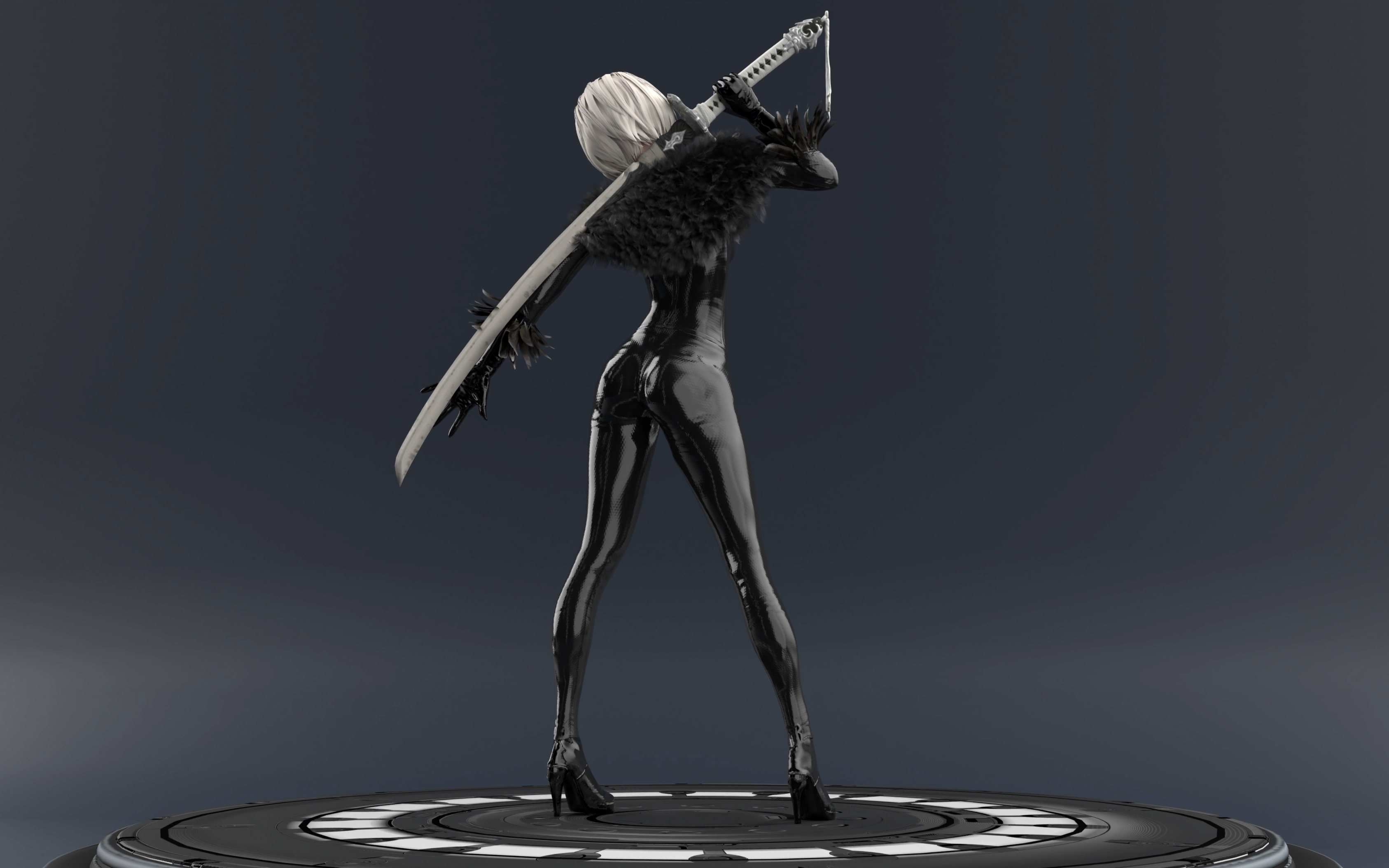 尼尔 2B 全武器战斗动作 - 动画参考 (结尾有爆衣彩蛋)