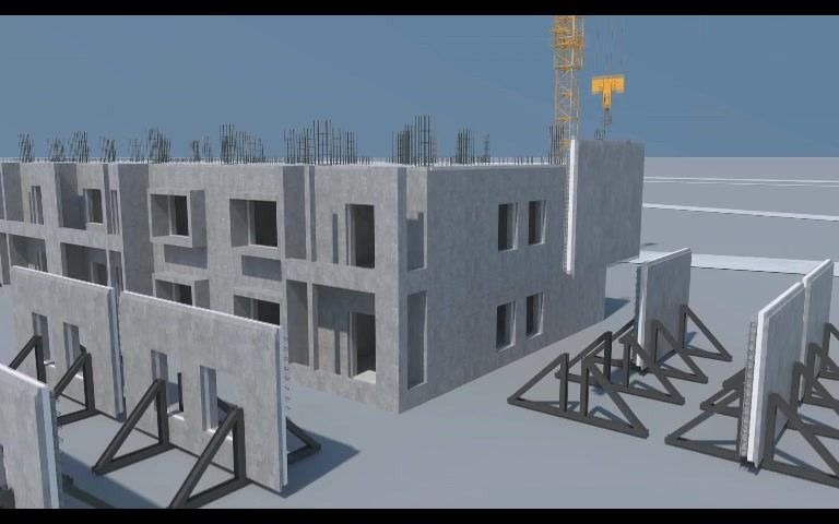 吉林建筑大学灌芯装配式混凝土剪力墙结构技术BIM施工动画