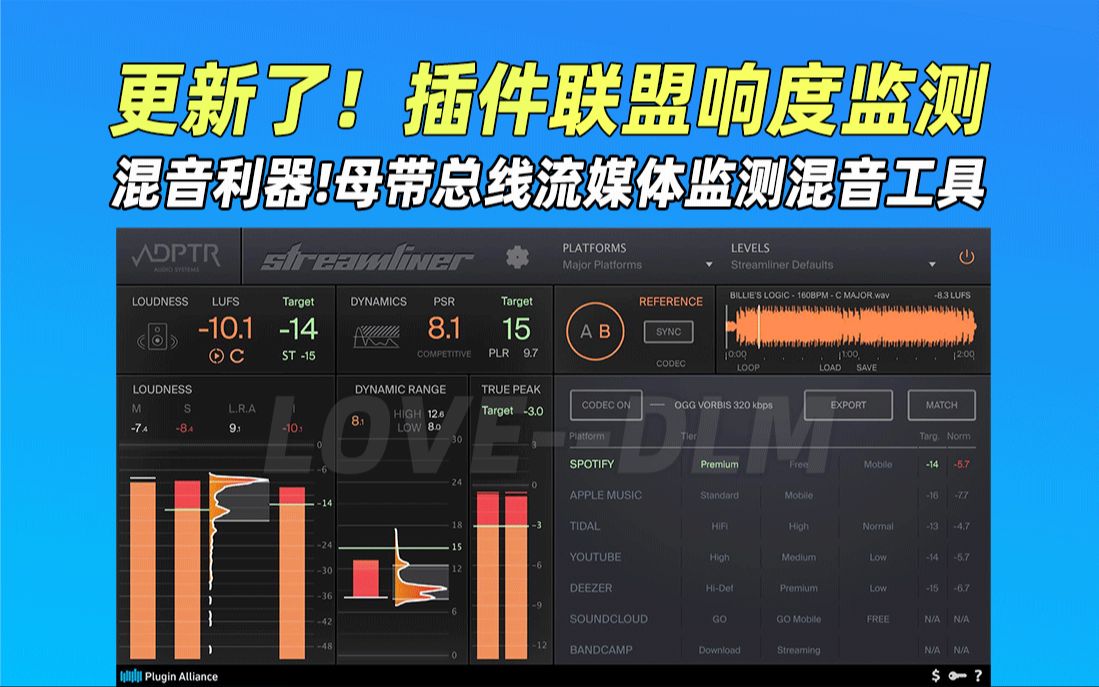 插件联盟全新版响度检测工具StreamLiner混音好帮手