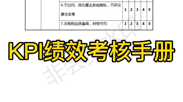 家政公司KPI绩效考核手册